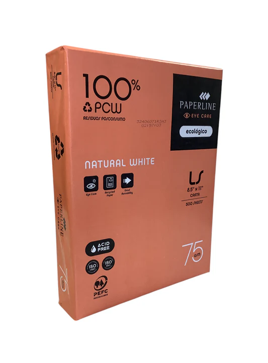 PAPEL FOTOCOPIA CARTA PAPERLINE EYECARE 75Gr. 500 HJS. BLANCO NATURAL ...