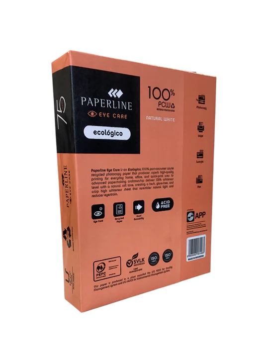 PAPEL FOTOCOPIA CARTA PAPERLINE EYECARE 75Gr. 500 HJS. BLANCO NATURAL ...